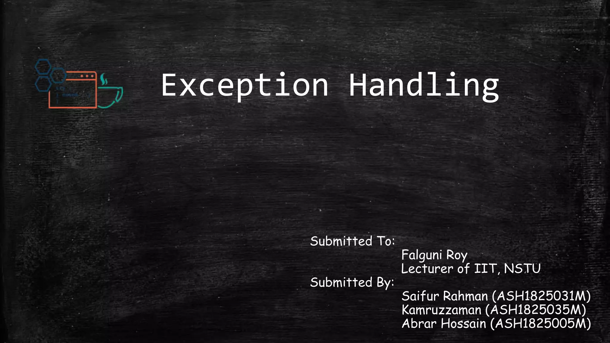 Exception handling | PPT