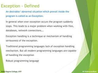 Exception handling | PPT