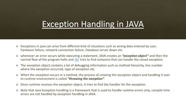 Exception Handling | PPT