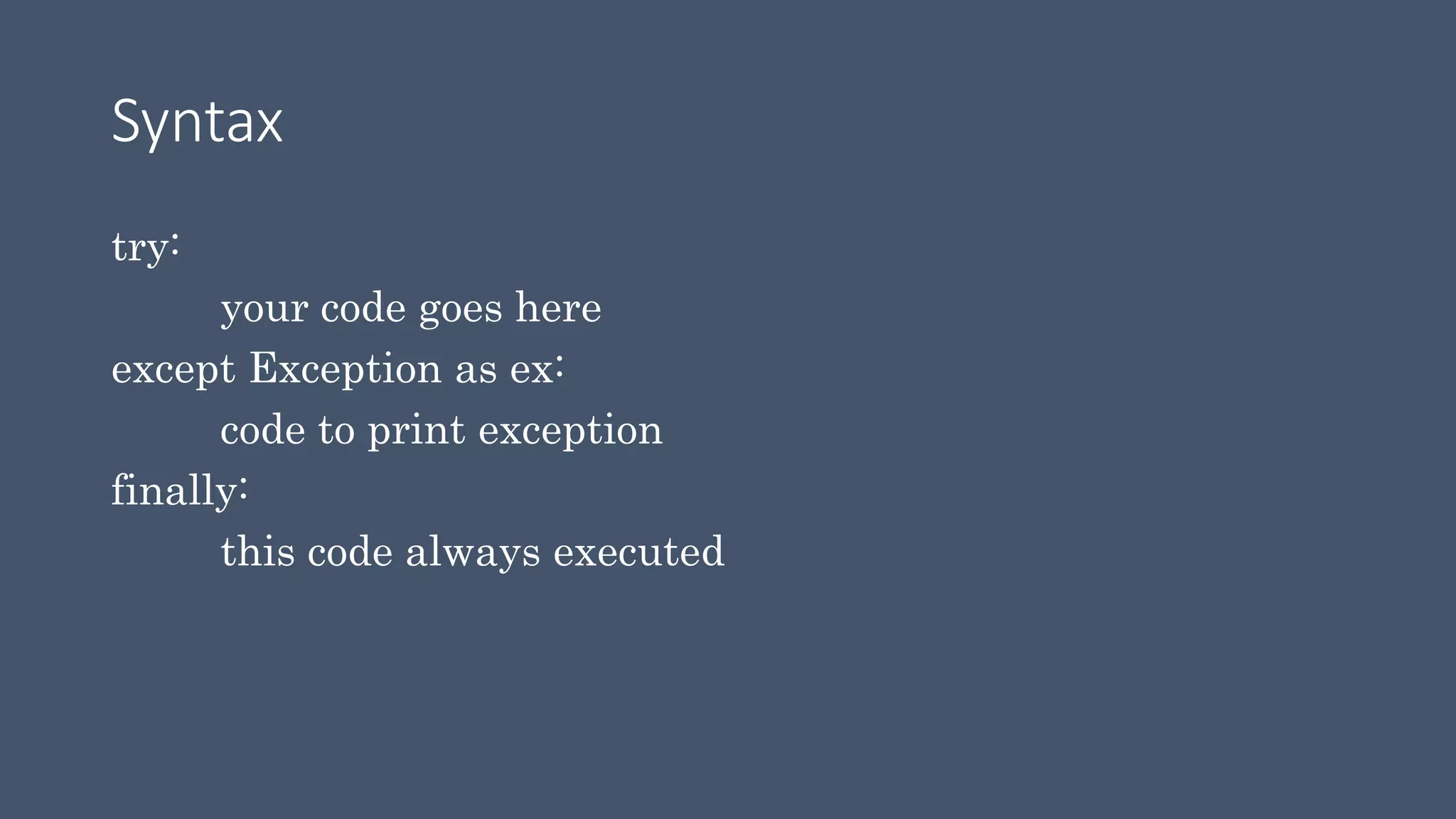 Exception Handling In Python Pptx Programming Languages Computing 
