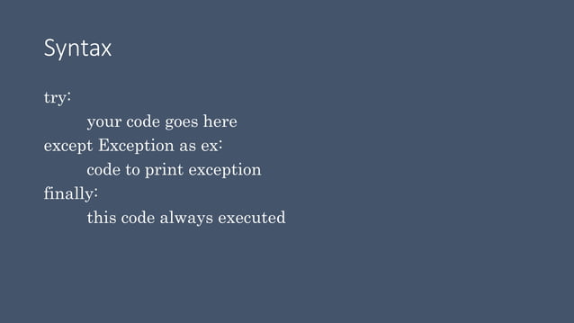 Exception Handling In Python Ppt 