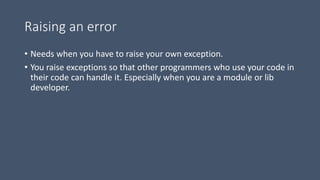 Exception handling in Python | PPTX
