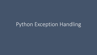 Exception handling in Python | PPT