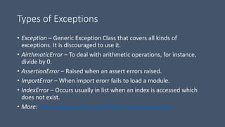 Exception handling in Python | PPT