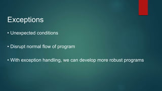 Exception handling | PPT