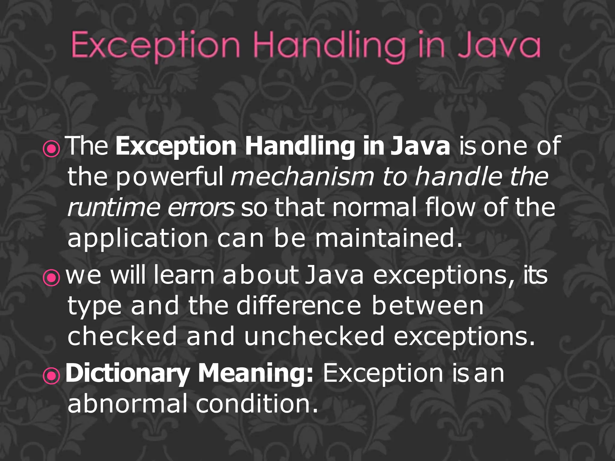 Exception handling and throw and throws keyword in java.pptx