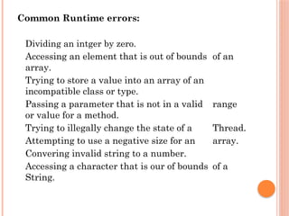 EXCEPTION HANDLING IN JAVA BY N SARATH KUMAR | PPT