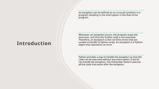Exception Handling computer science python | PPTX
