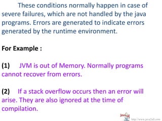 Java Exception handling | PPS
