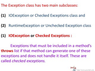 Java Exception handling | PPS