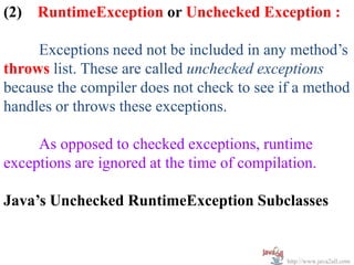 Java Exception handling | PPS