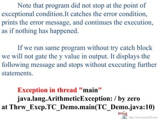 Java Exception handling | PPS