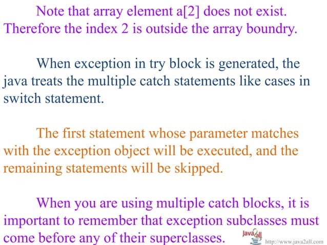 Java Exception handling | PPS