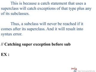 Java Exception handling | PPS