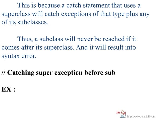 Java Exception handling | PPS