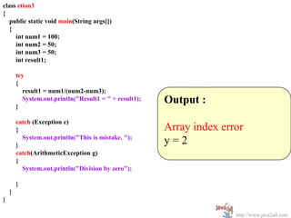 Java Exception handling | PPS
