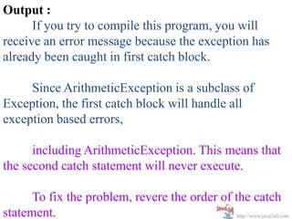 Java Exception handling | PPS