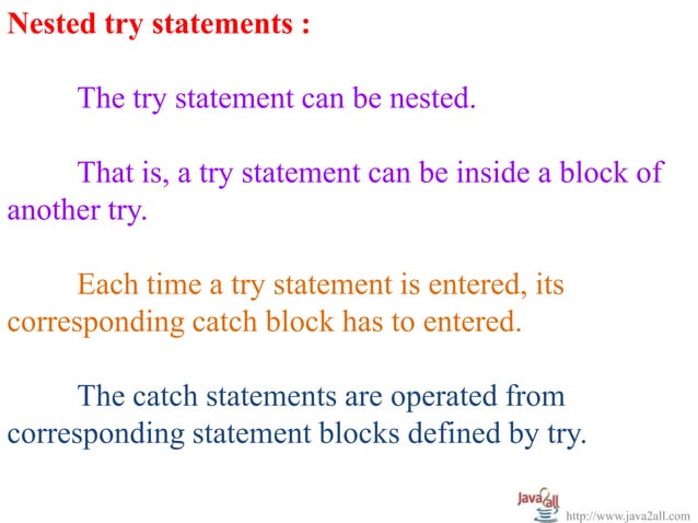 Java Exception handling | PPS