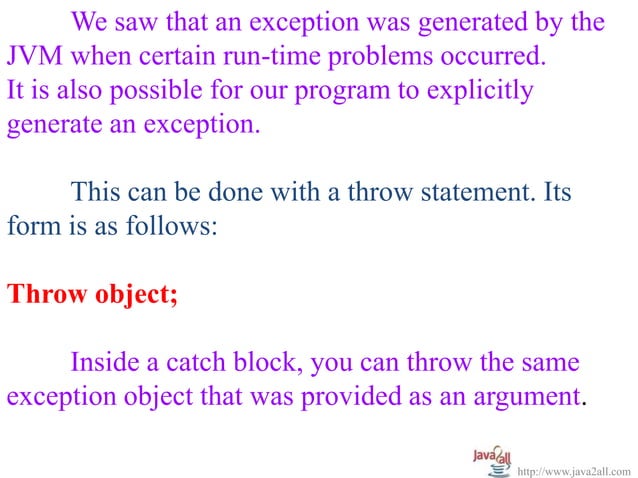 Java Exception handling | PPS