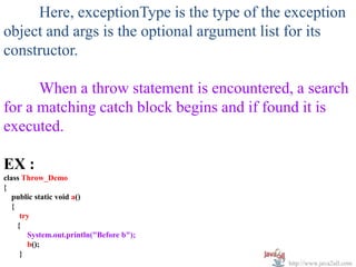 Java Exception handling | PPS