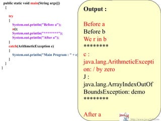 Java Exception handling | PPS