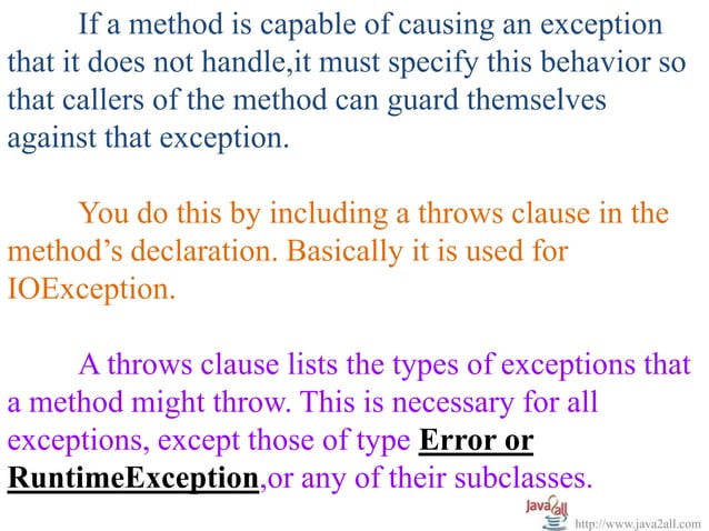 Java Exception handling | PPS