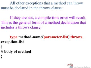 Java Exception handling | PPS
