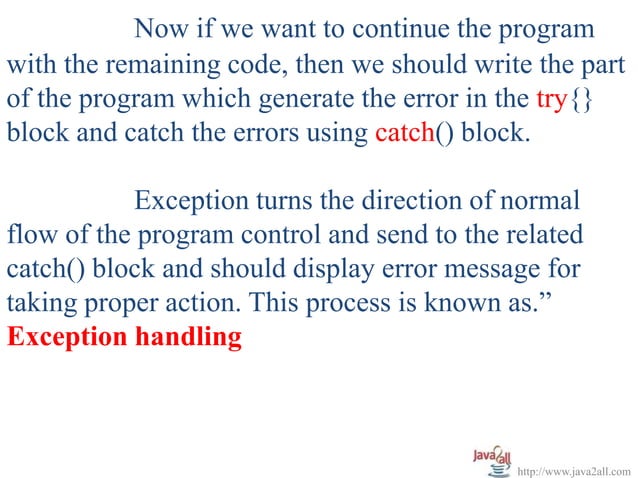 Java Exception handling | PPS