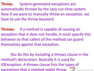 Java Exception handling | PPS