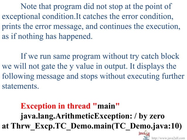 Java Exception handling