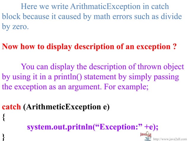 Java Exception handling