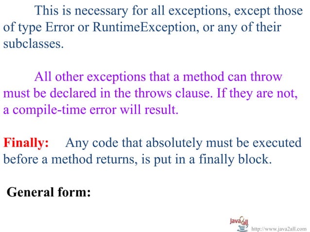 Java Exception handling