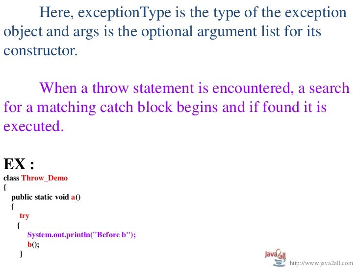 Java Exception handling