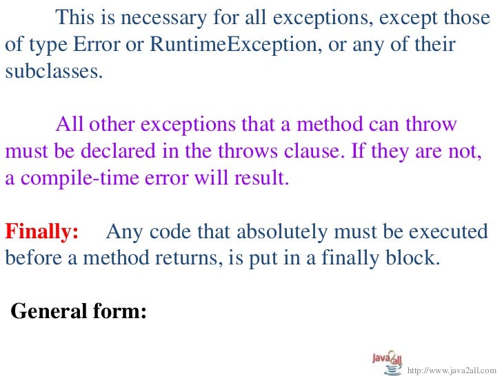 Java Exception handling