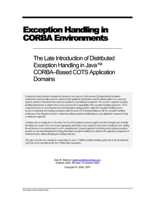 Exception Handling in CORBA Environments | PDF