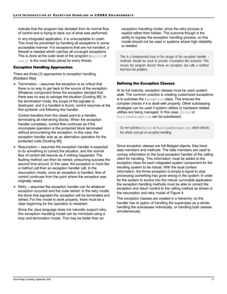 Exception Handling in CORBA Environments | PDF