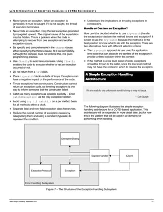 Exception Handling in CORBA Environments | PDF