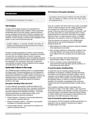 Exception Handling in CORBA Environments | PDF