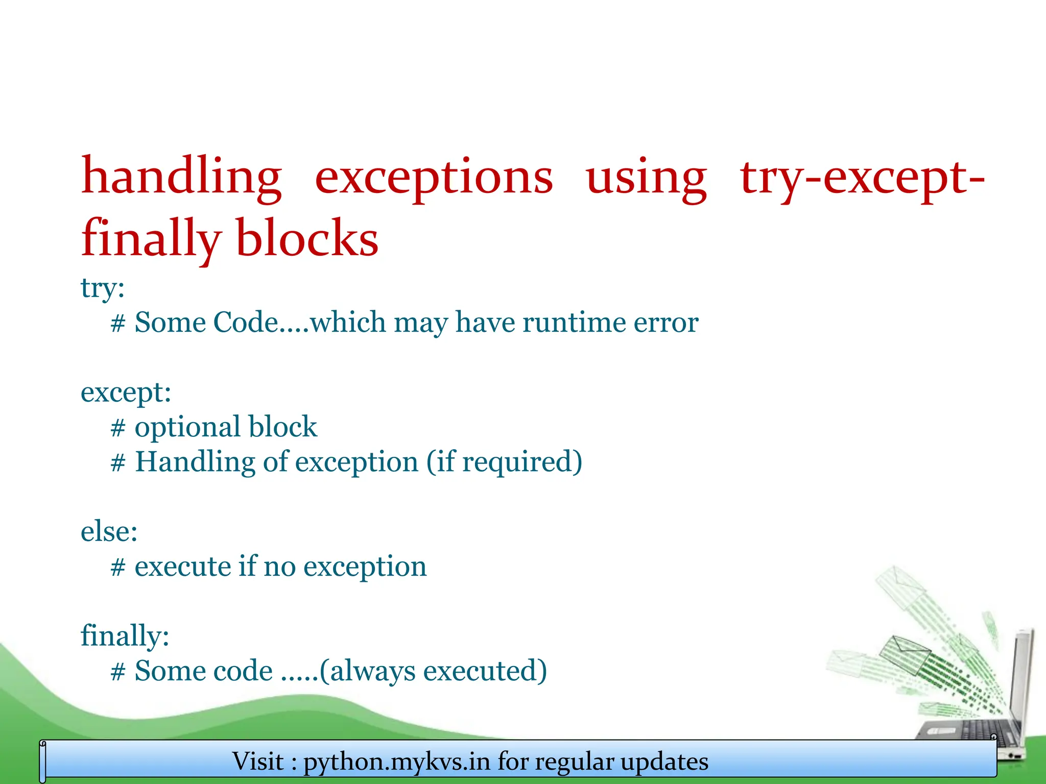 Exception handling3.pdf | Programming Languages | Computing