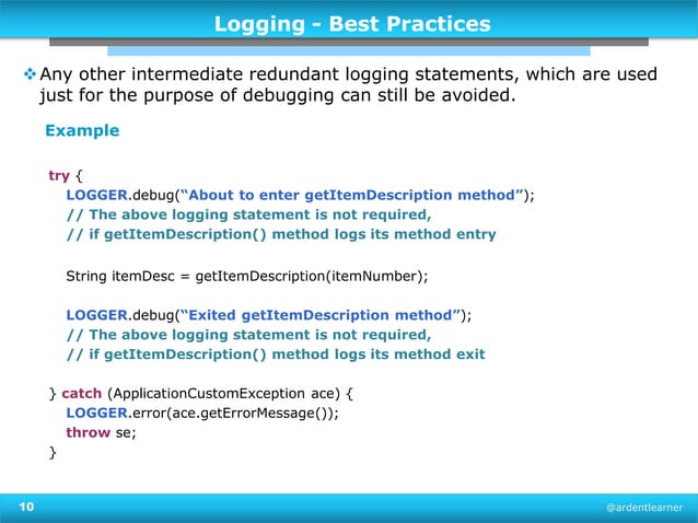 Exception handling & logging in Java - Best Practices (Updated)