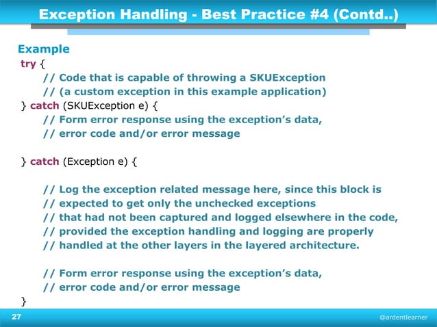 Exception handling & logging in Java - Best Practices (Updated)