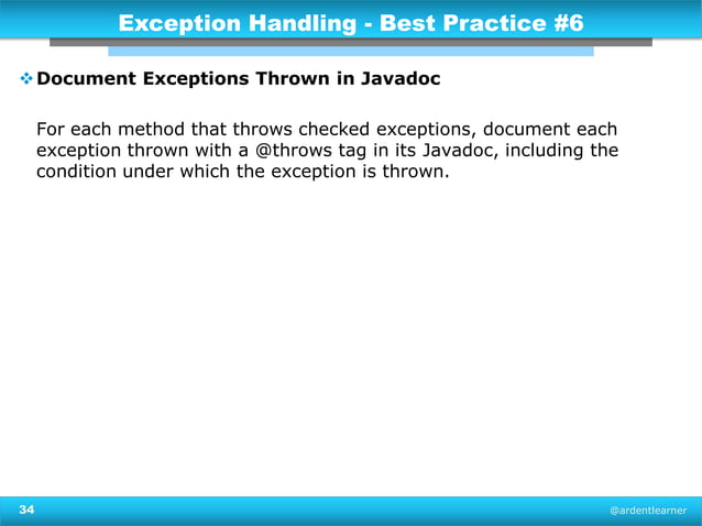 Exception handling & logging in Java - Best Practices (Updated)