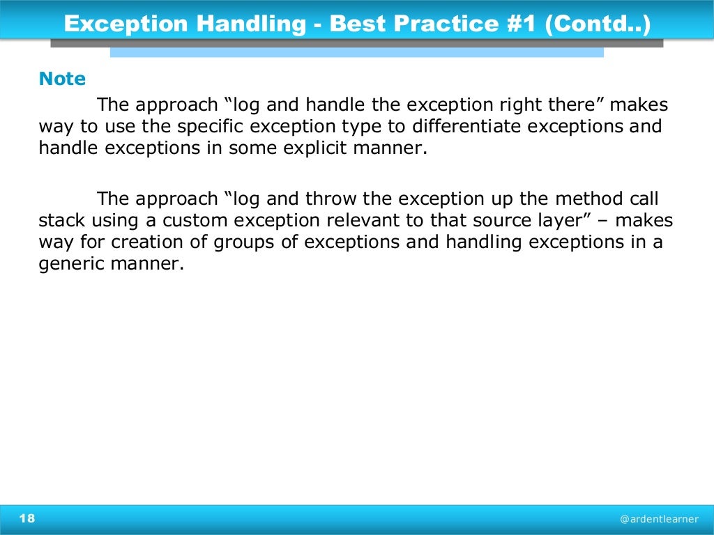 Exception handling & logging in Java - Best Practices (Updated)