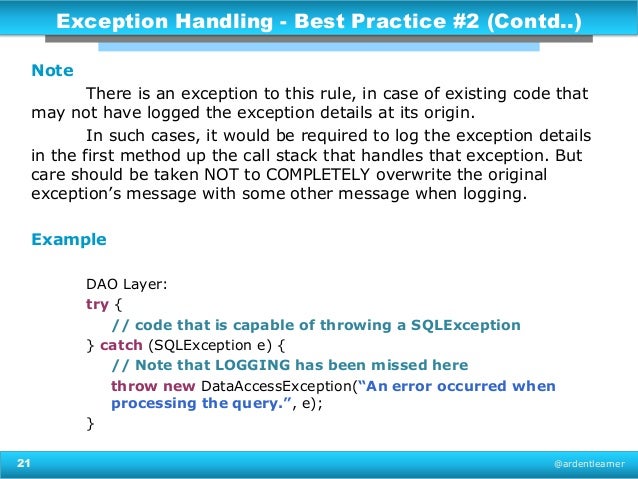 Exception Handling And Logging In Java Best Practices Updated