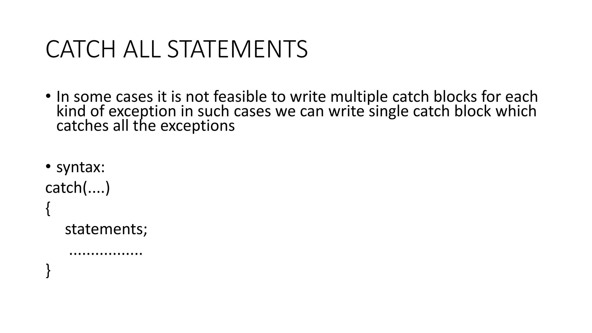Exception handling c++ | PPTX