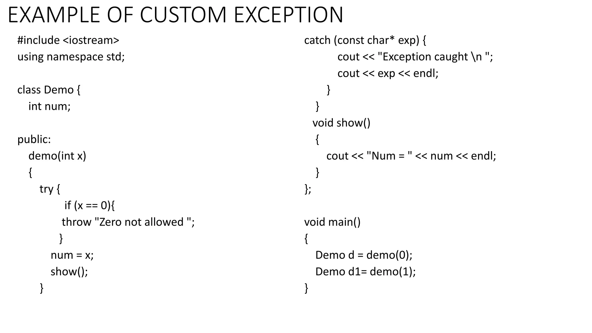 Exception handling c++ | PPTX