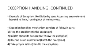 Exception handling c++ | PPTX