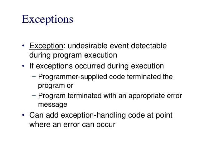 Exception handling chapter15