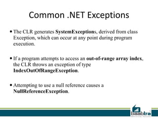 Exception handling in .net