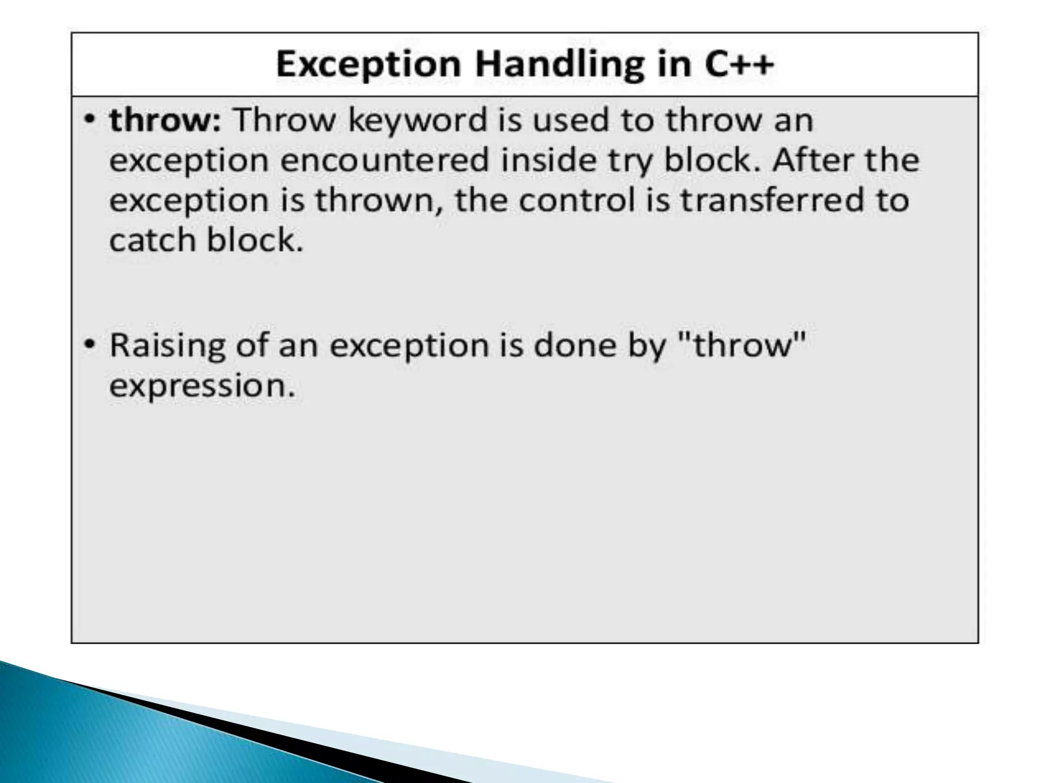 Exception handling in c++ | PPTX